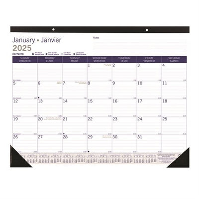 Blueline DuraGlobe Monthly Desk Pad Calendar, 22" x 17" , English (BLI ...