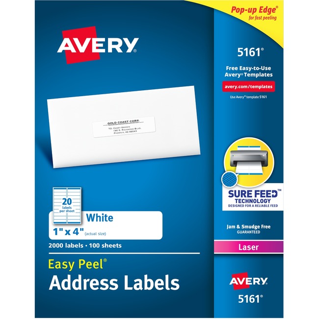 Avery® White Rectangle Labels with Sure Feed™ Technology,Eas - Direct ...