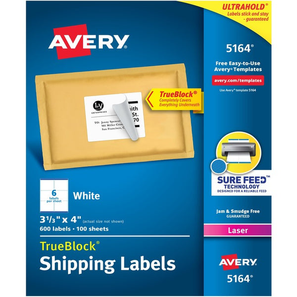 Avery® White Rectangle Labels with Sure Feed™ Technology,Tru - Direct ...