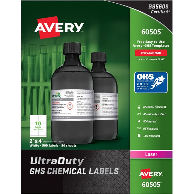 Avery® UltraDuty™ GHS Chemical Labels 2" x 4" , for Laser Pr - Direct ...